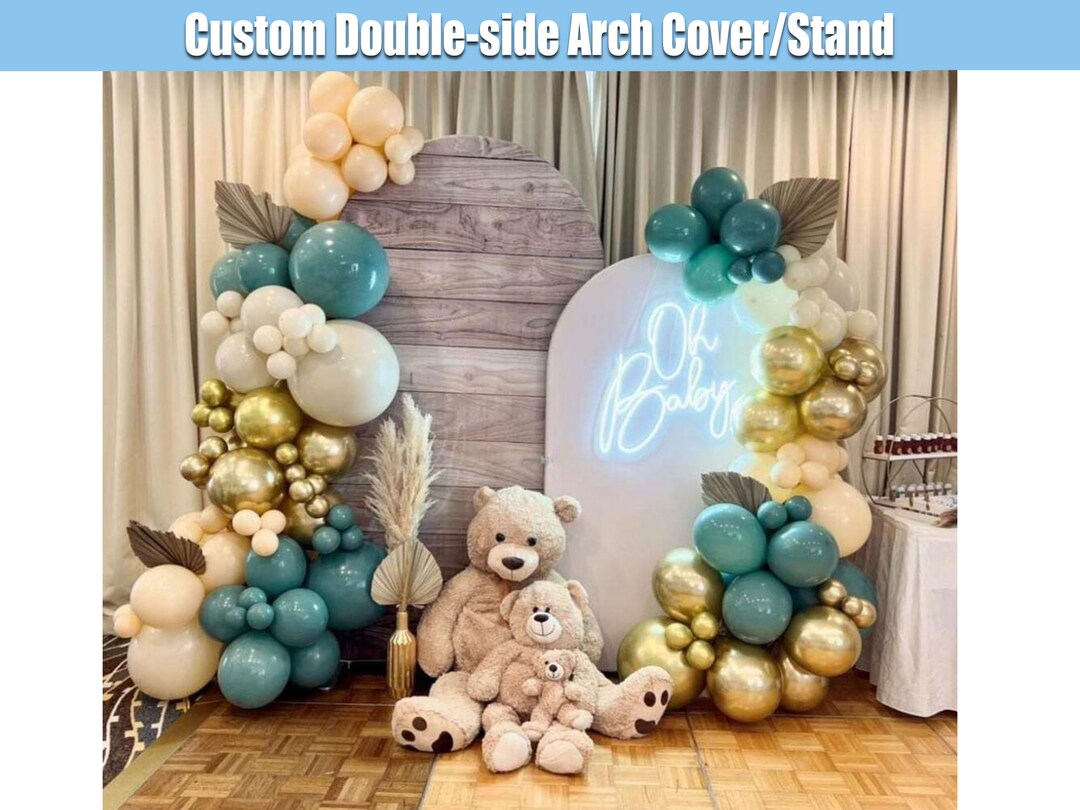 Bear Oh Baby Shower Arch Backdrop We Can Bearly Wait Party Balloons ...