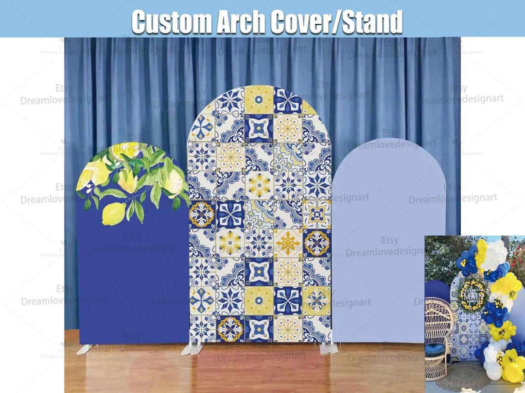 Mediterranean Lemon Arch Backdrop Stand Frame Cover Custom Positano ...