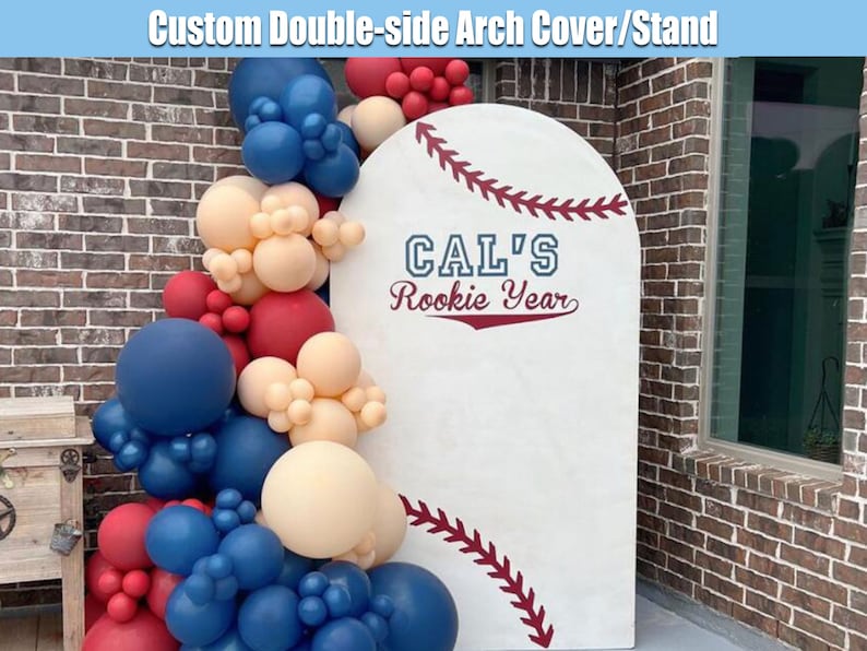 Baseball Arch Backdrop Cover Stand Custom Rookie Year Birthday - Etsy