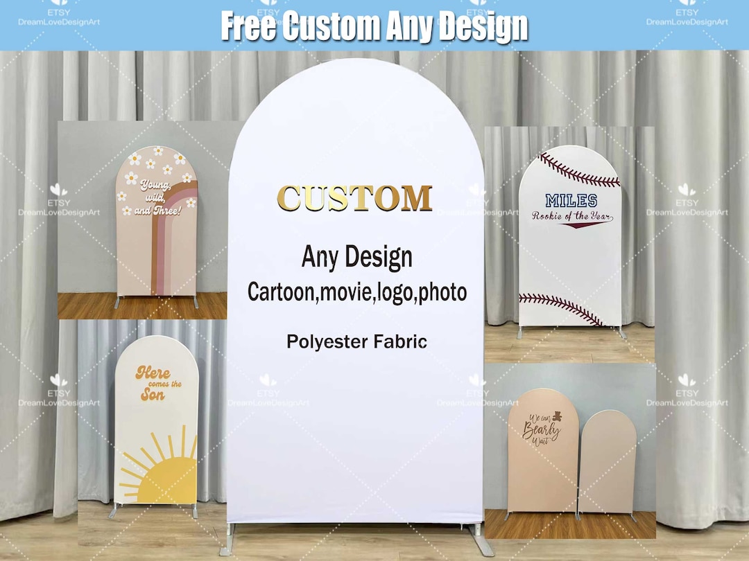 Custom Arch Backdrop Cover Metal Stand Frame Personalized Stretchy ...