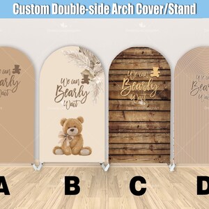 Bear Baby Shower Arch Backdrop We Can Bearly Wait Party Balloons Stand ...