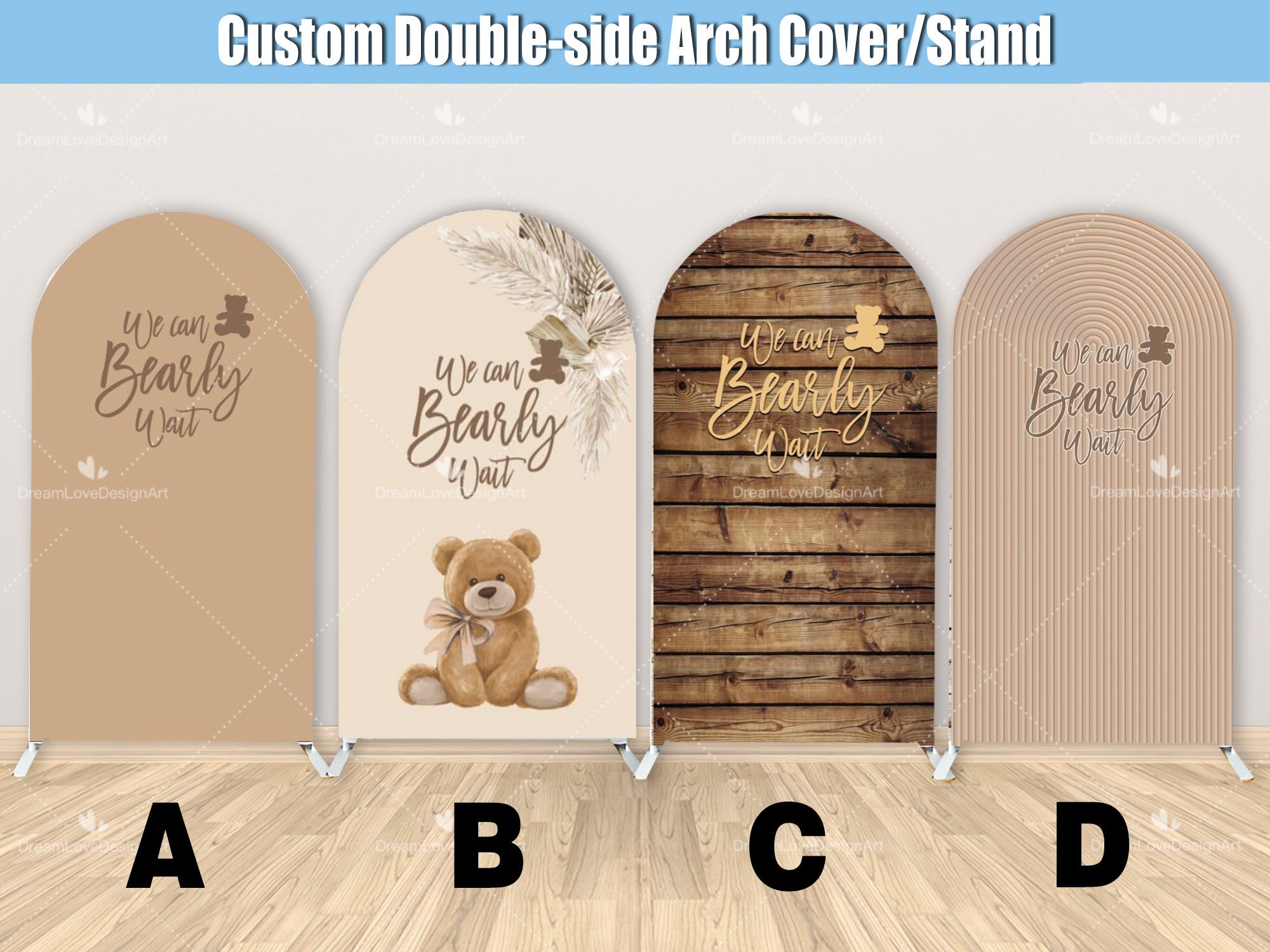 Bear Baby Shower Arch Backdrop We Can Bearly Wait Party Balloons Arch ...