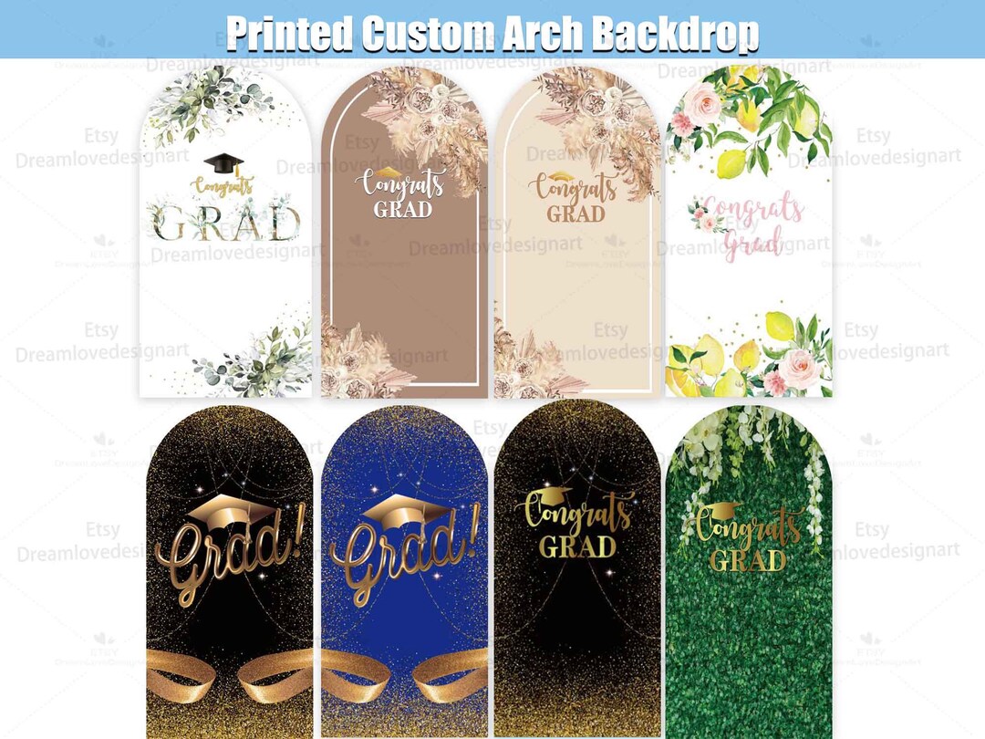 Graduation Arch Backdrop Class of 2025 Cover Stand Frame Black Gold ...