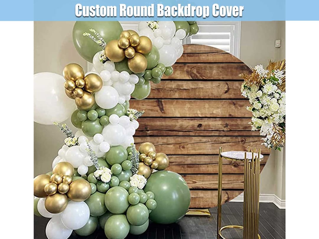 Wood Round Backdrop Cover Floor Texture Baby Shower Circle Backdrop ...
