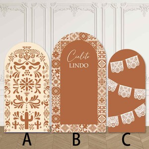 Cielito Lindo Baby Shower Arch Backdrop Cover Talavera Terracotta Girl ...