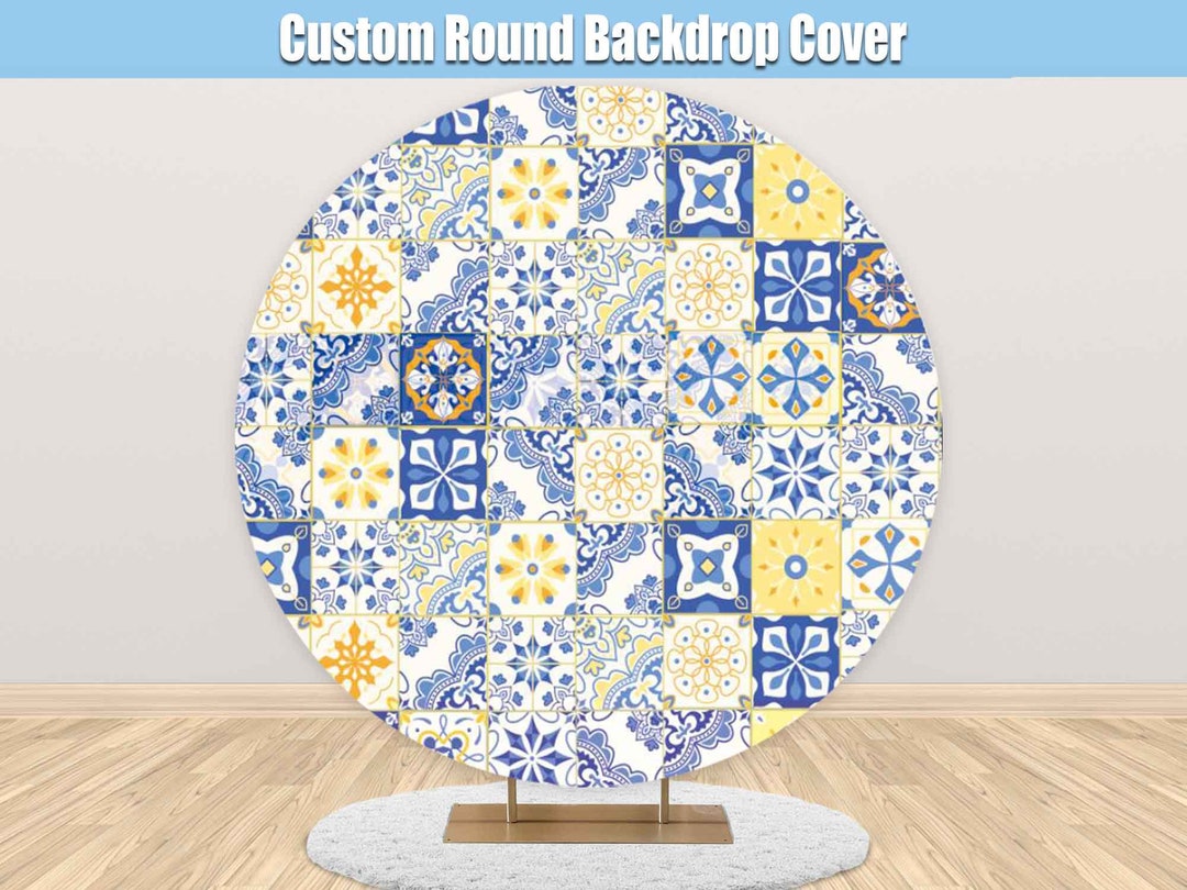 Mediterranean Round Backdrop Cover Positano Morocco Bridal Shower ...