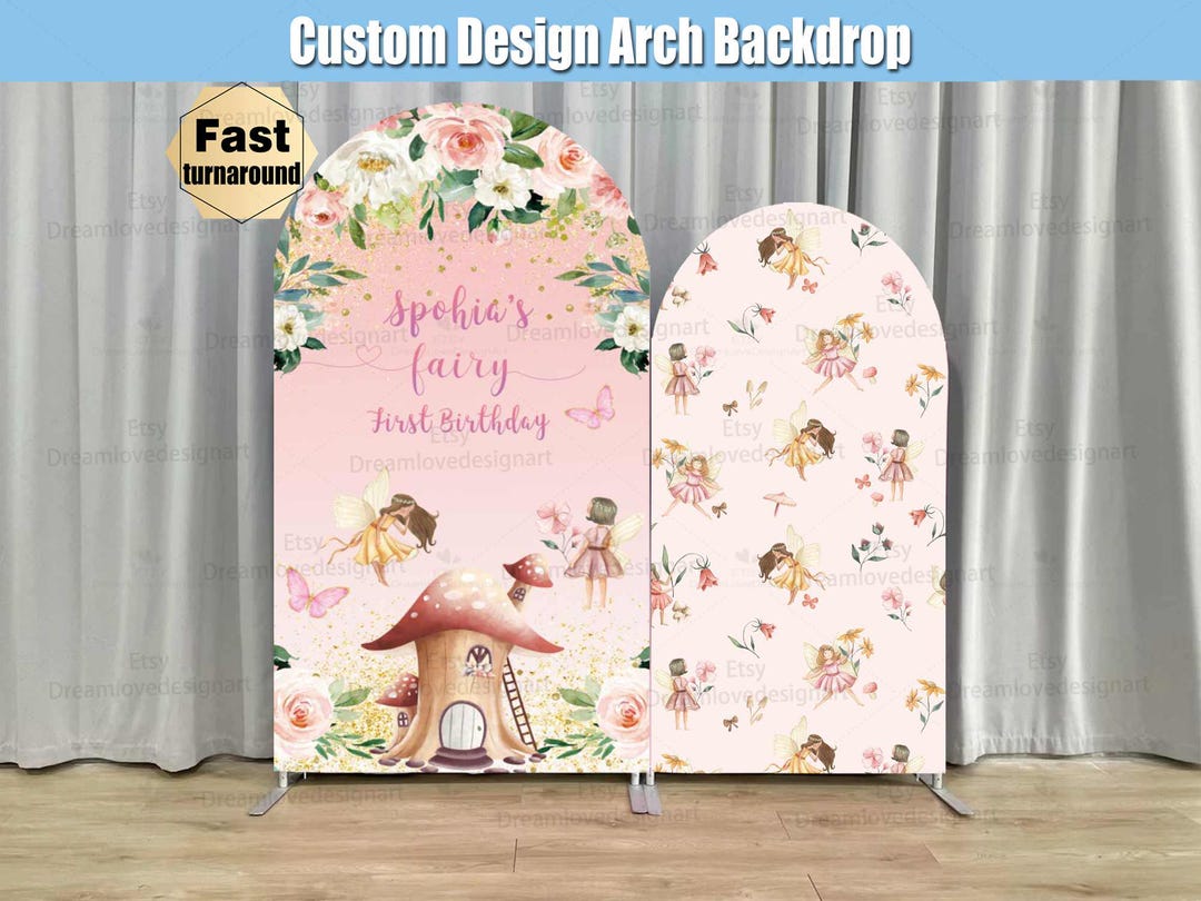 Fairy First Birthday Arch Backdrop Cover Stand 1st Birthday Enchanted ...