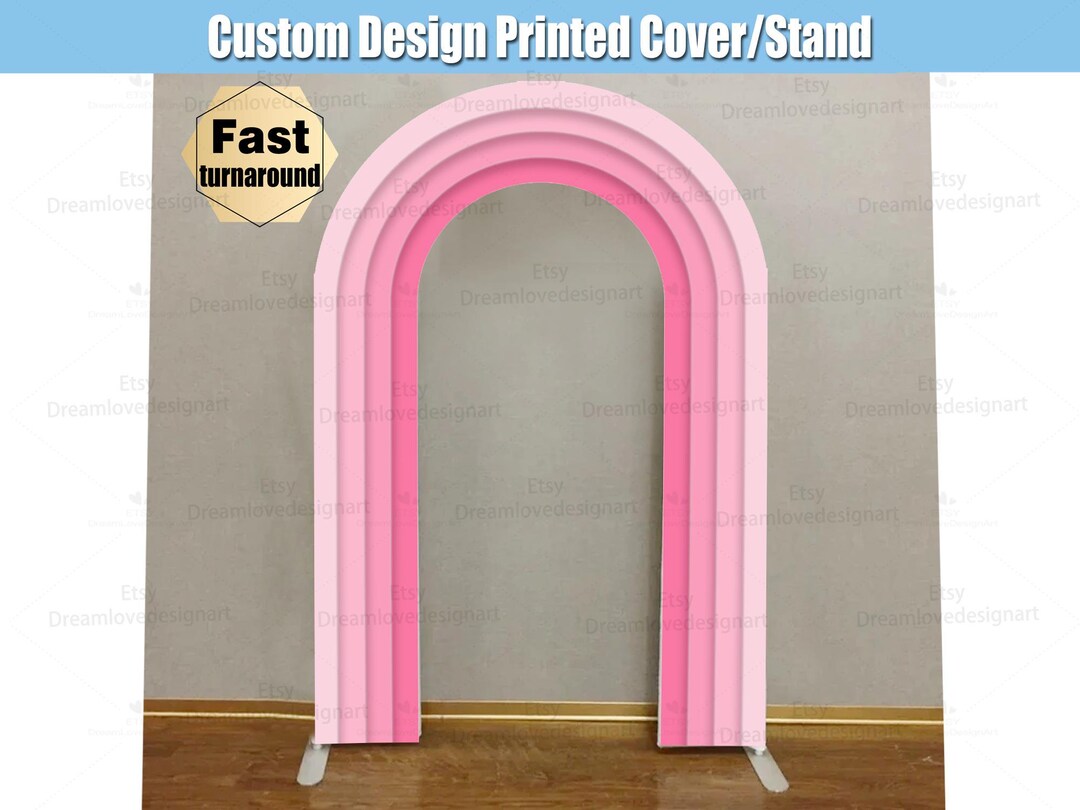 5x7.5ft 3D Ripples Open Arch Stand With Cover Pink Gradient Backdrop ...