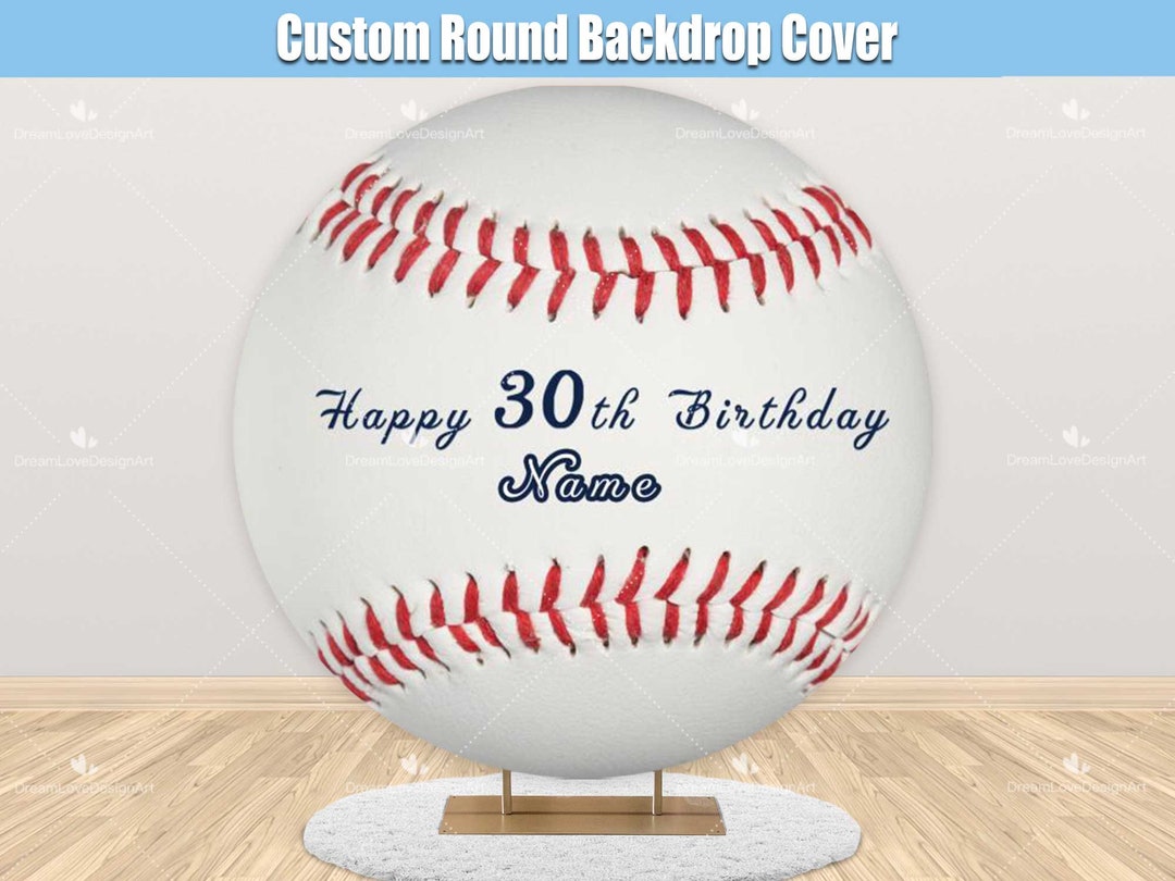 Baseball Birthday Round Backdrop Cover Rookie the Year Sports Boy ...