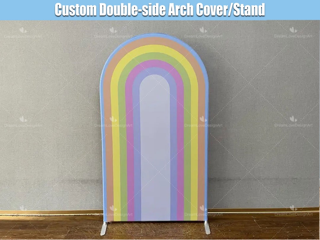 Arch Chiara Backdrop Cover Stand Rainbow Ripple Groovy Retro Custom ...
