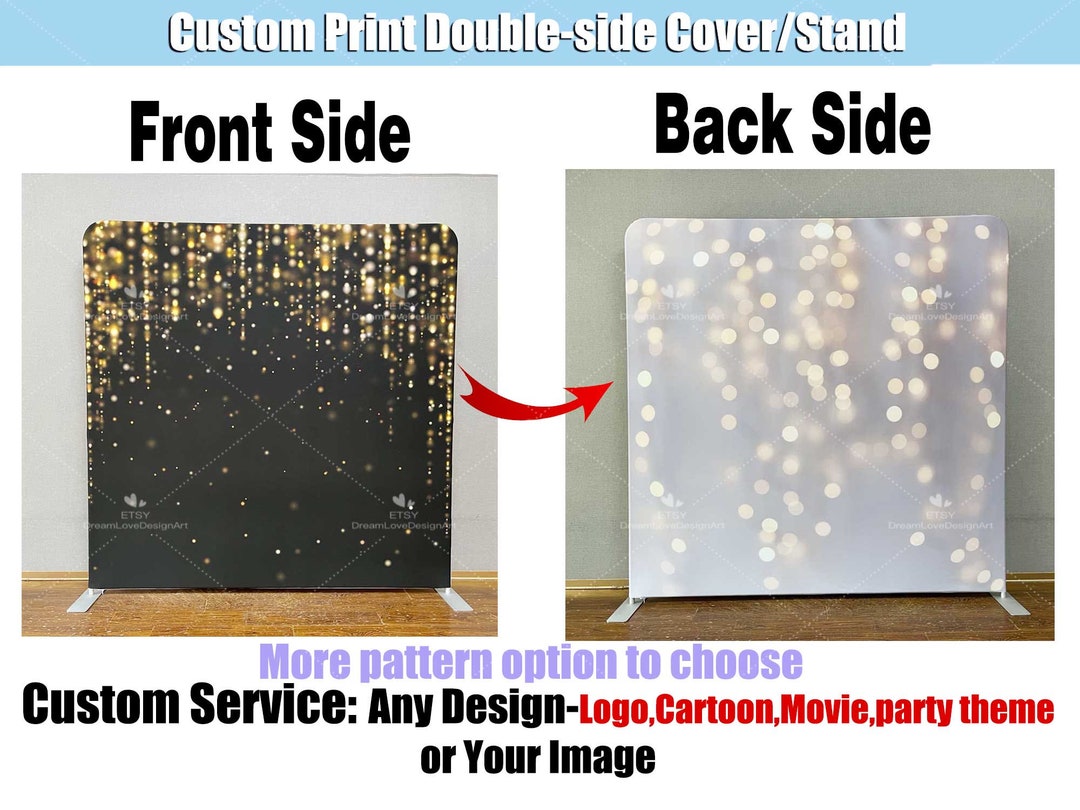 Glitter Sparkle Photobooth Backdrop Black Gold Silver Bokeh Tension ...