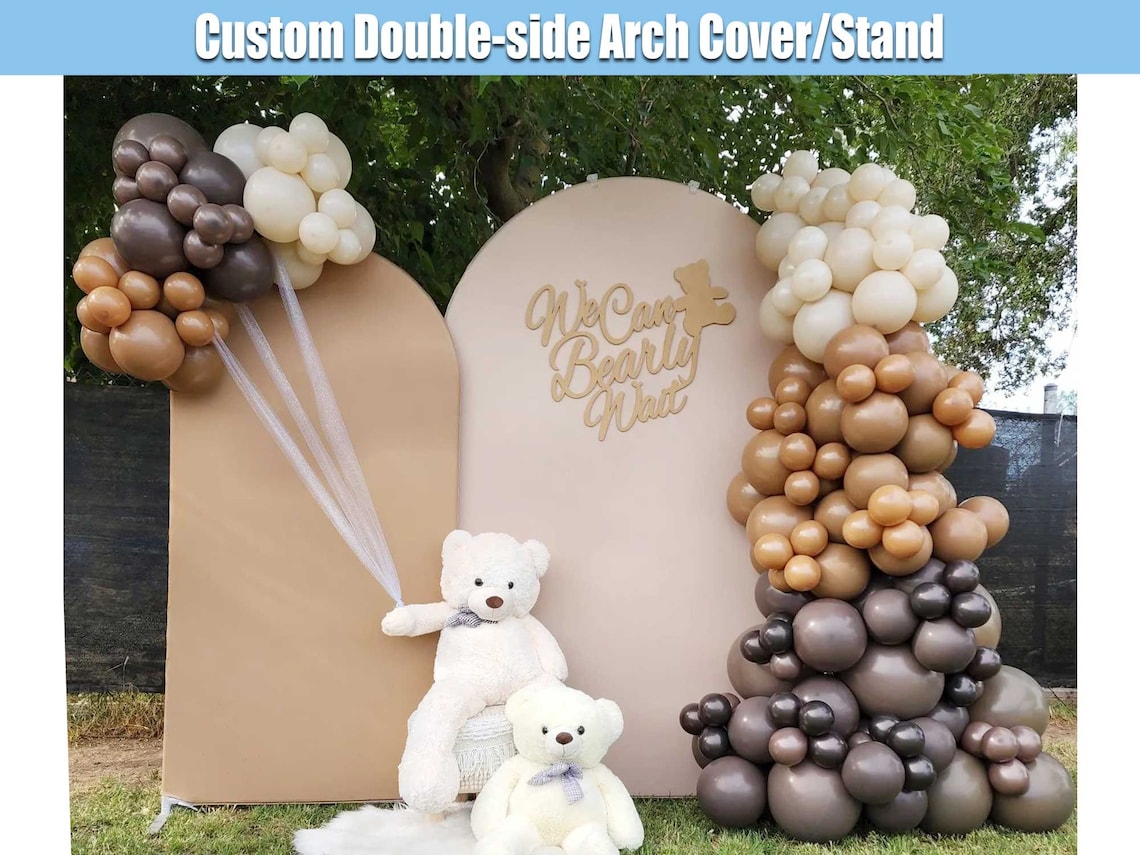 Bear Baby Shower Arch Backdrop We Can Bearly Wait Party Arch Stand ...
