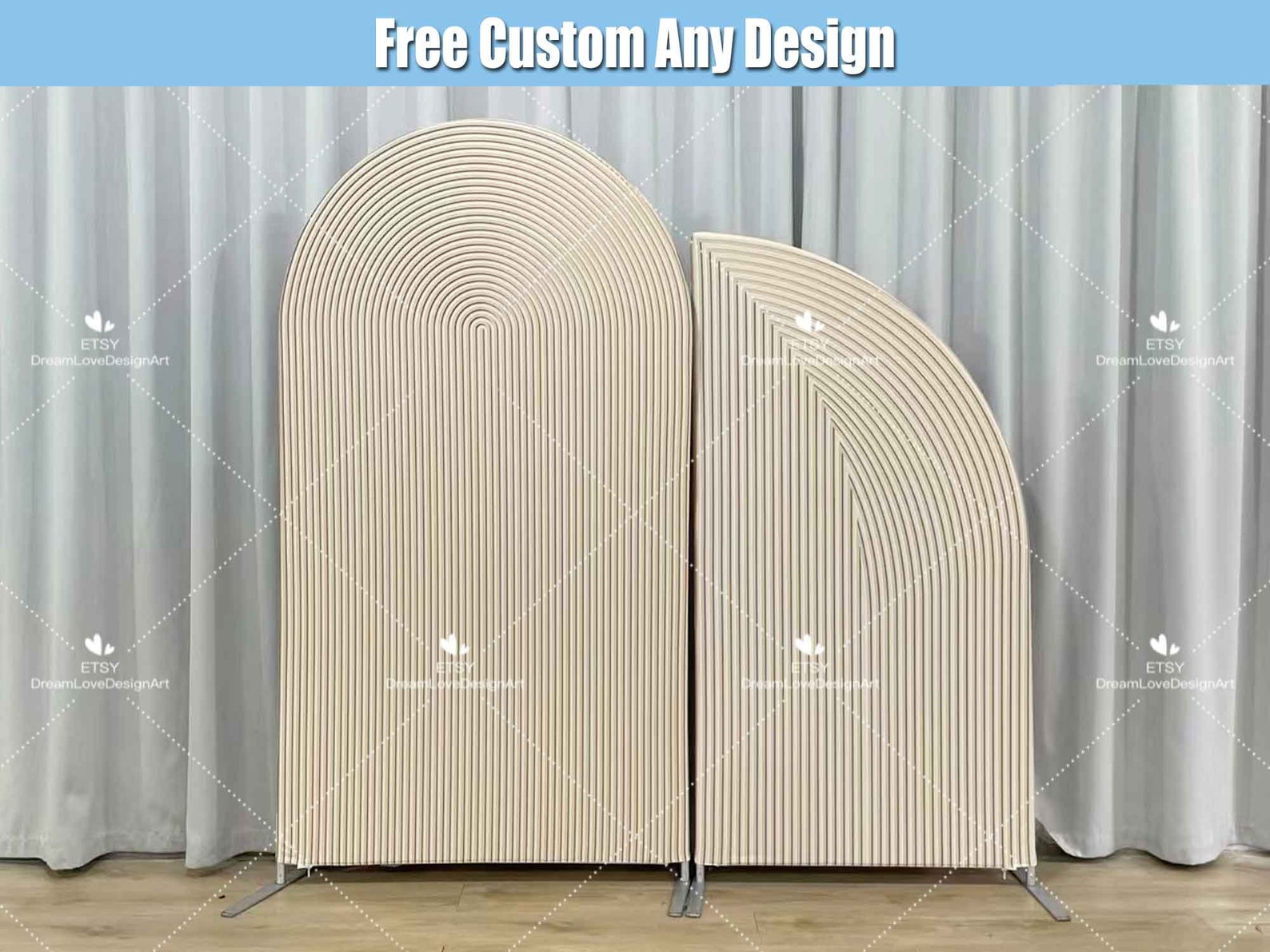 Pink Ripples Arch Backdrop Pastel Ripple Metal Stand With Cover Custom ...