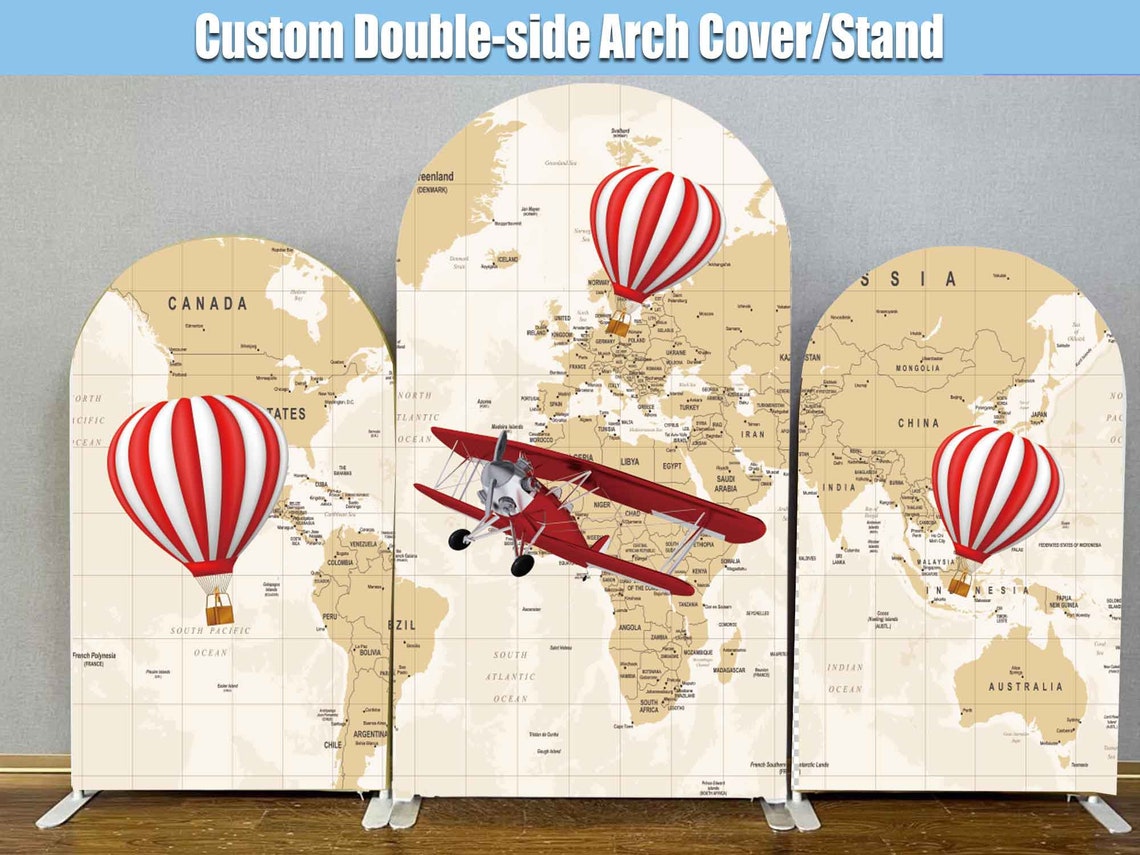 Adventure Awaits Arch Backdrop Cover Vintage Plane Baby Shower - Etsy