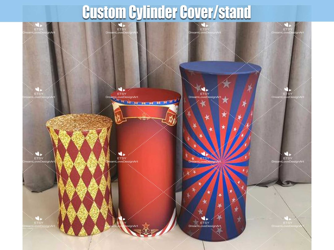 Circus Cylinder Covers Plinth Pedestal Custom Table Stretch Cloth ...