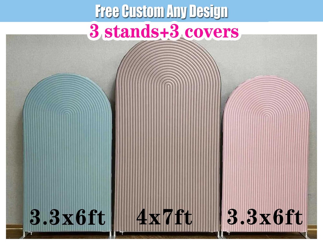 Ripple Arch Backdrop Cover Stand Set of 3 Kit Fabric Custom 3PCS Chiara ...