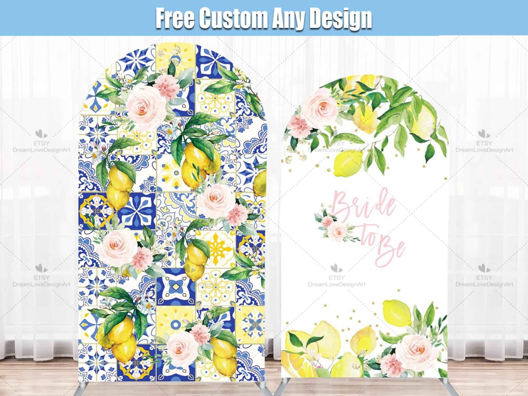 Bridal Shower Arch Backdrop Stand Cover Pink Bride to Mediterranean ...