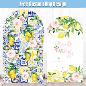Bridal Shower Arch Backdrop Stand Cover Pink Bride to Mediterranean ...