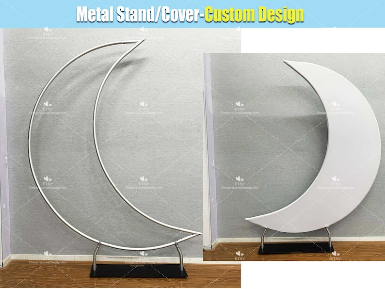 Halloween Half Moon Shape Backdrop Metal Stand Frame Arch Portable ...