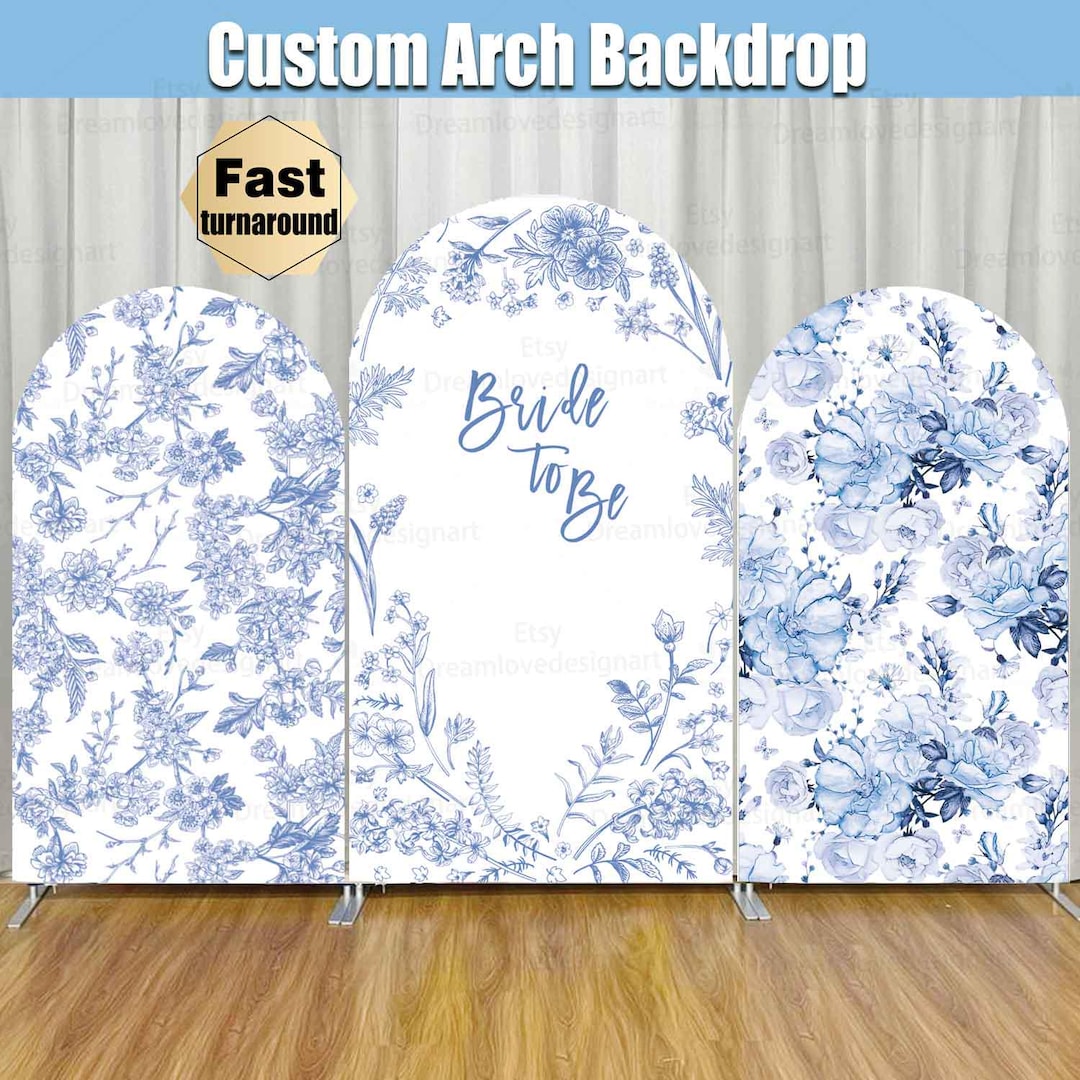 Bridal Shower Arch Backdrop Cover Bride to Be Toile De Jouy Floral ...