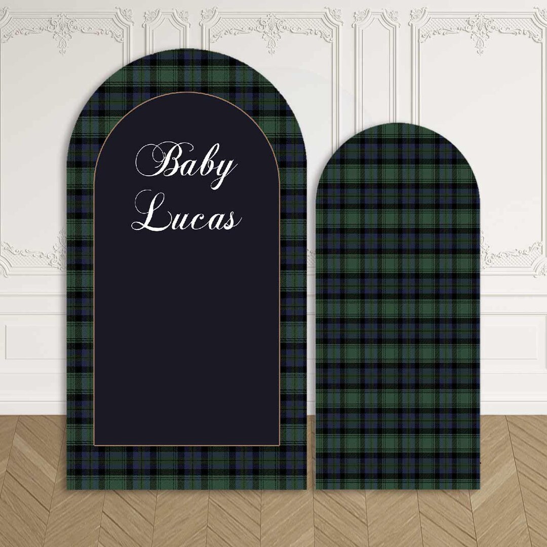 Plaid Baby Shower Arch Backdroop Cover Stand Bear Girl Boy Birthday ...
