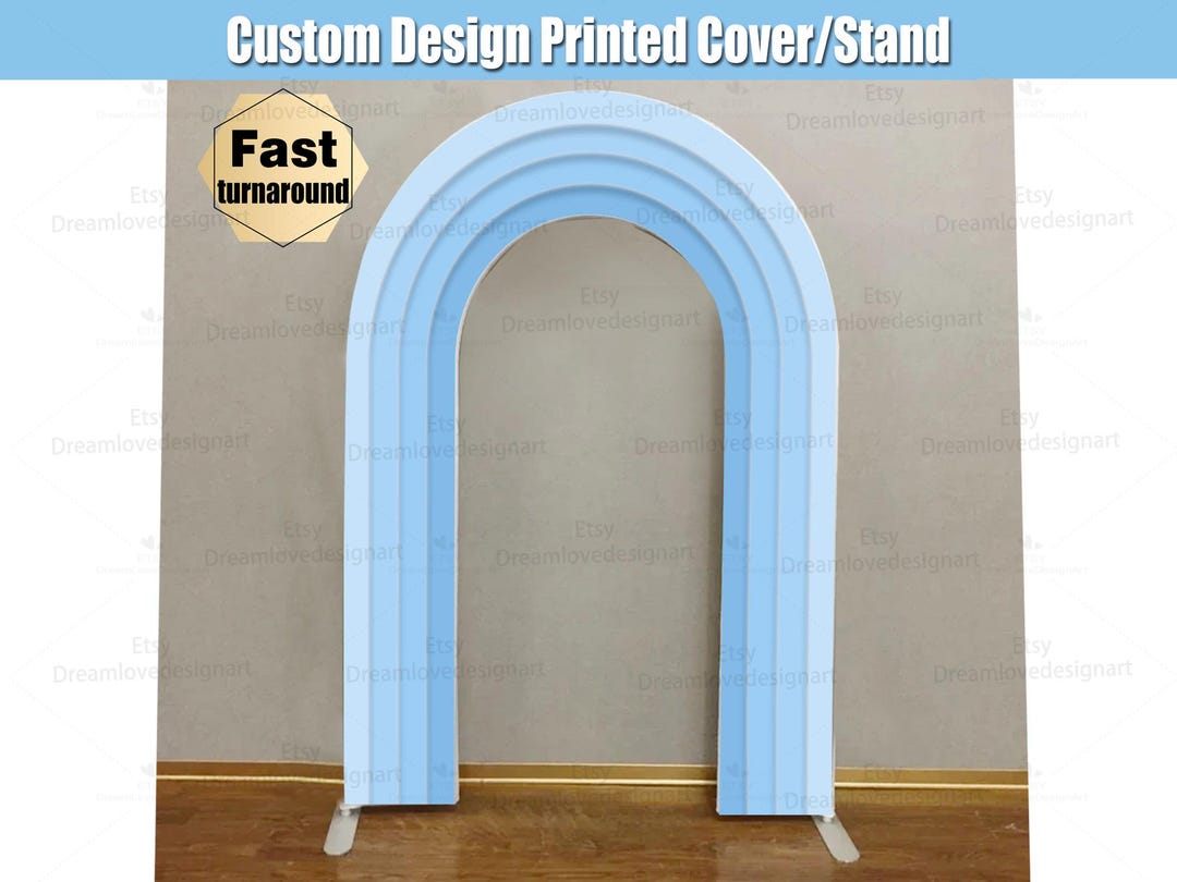 5x7.5ft 3D Ripples Open Arch Stand With Cover Blue Gradient Backdrop ...
