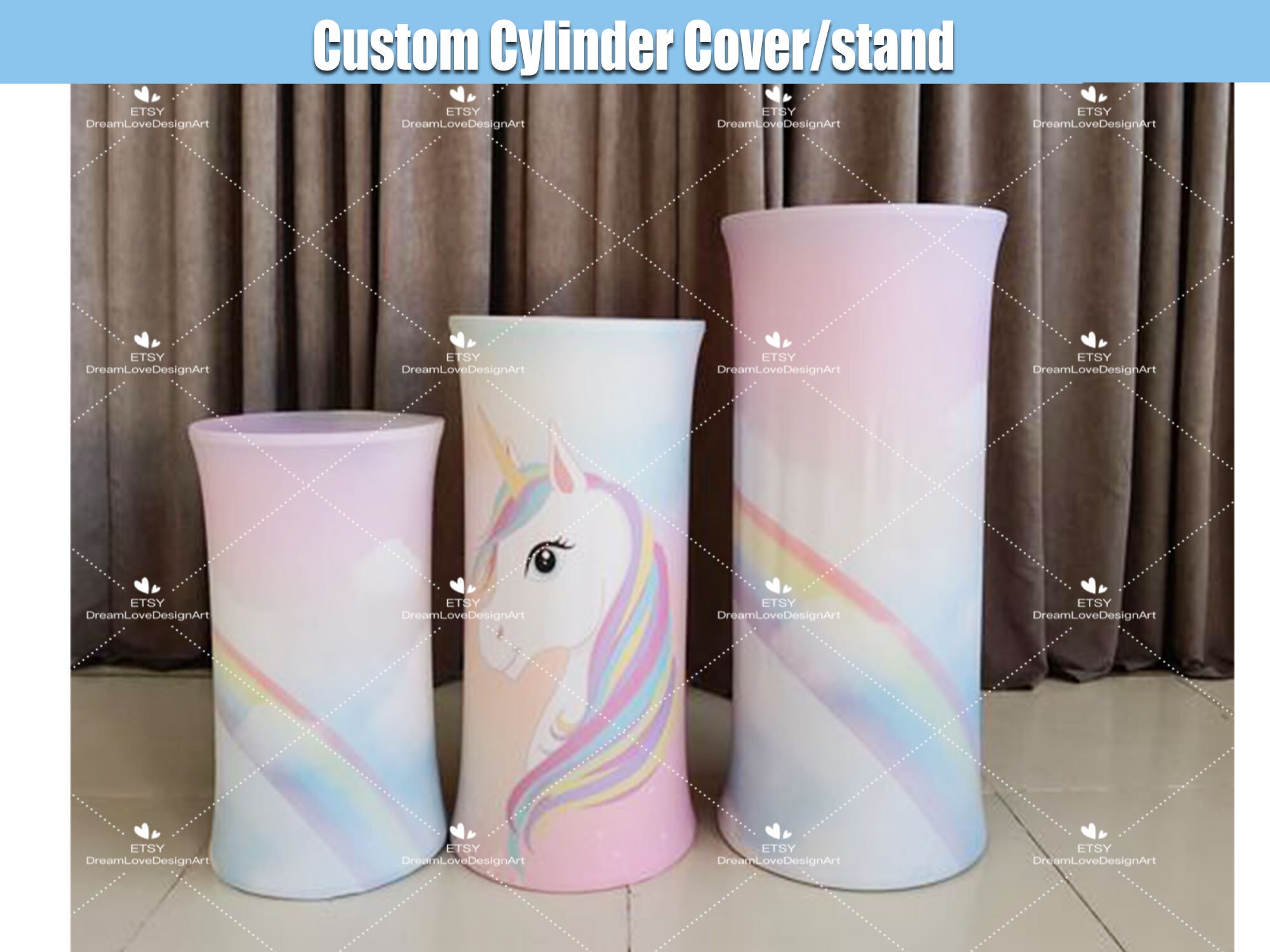 Circus Cylinder Covers Plinth Pedestal Custom Table Stretch Cloth ...