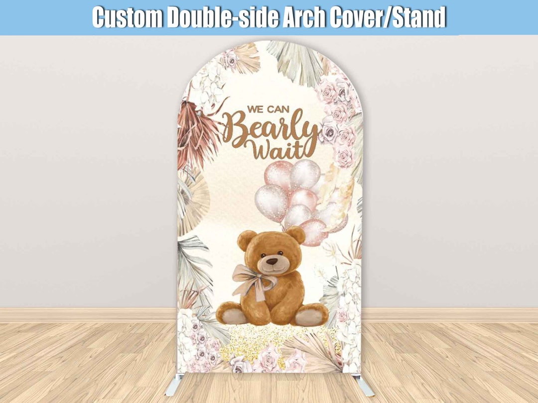 Bear Baby Shower Arch Backdrop We Can Bearly Wait Party Balloons Arch ...