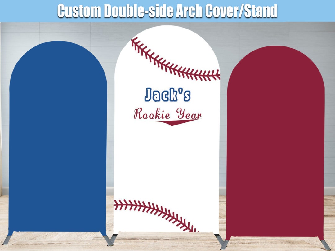 Baseball Arch Backdrop Cover Stand Custom Rookie Year Birthday Baby Boy ...