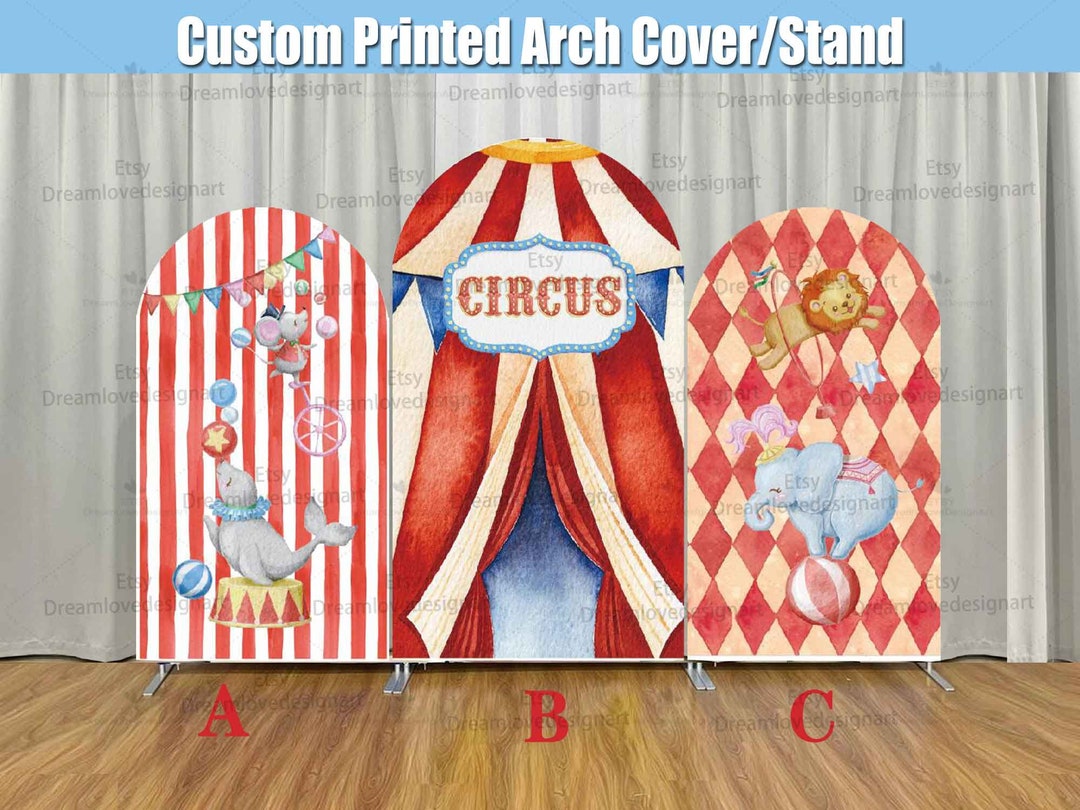 Carnival Circus Arch Backdrop Cover Stand Frame Red Retro Boy Baby ...