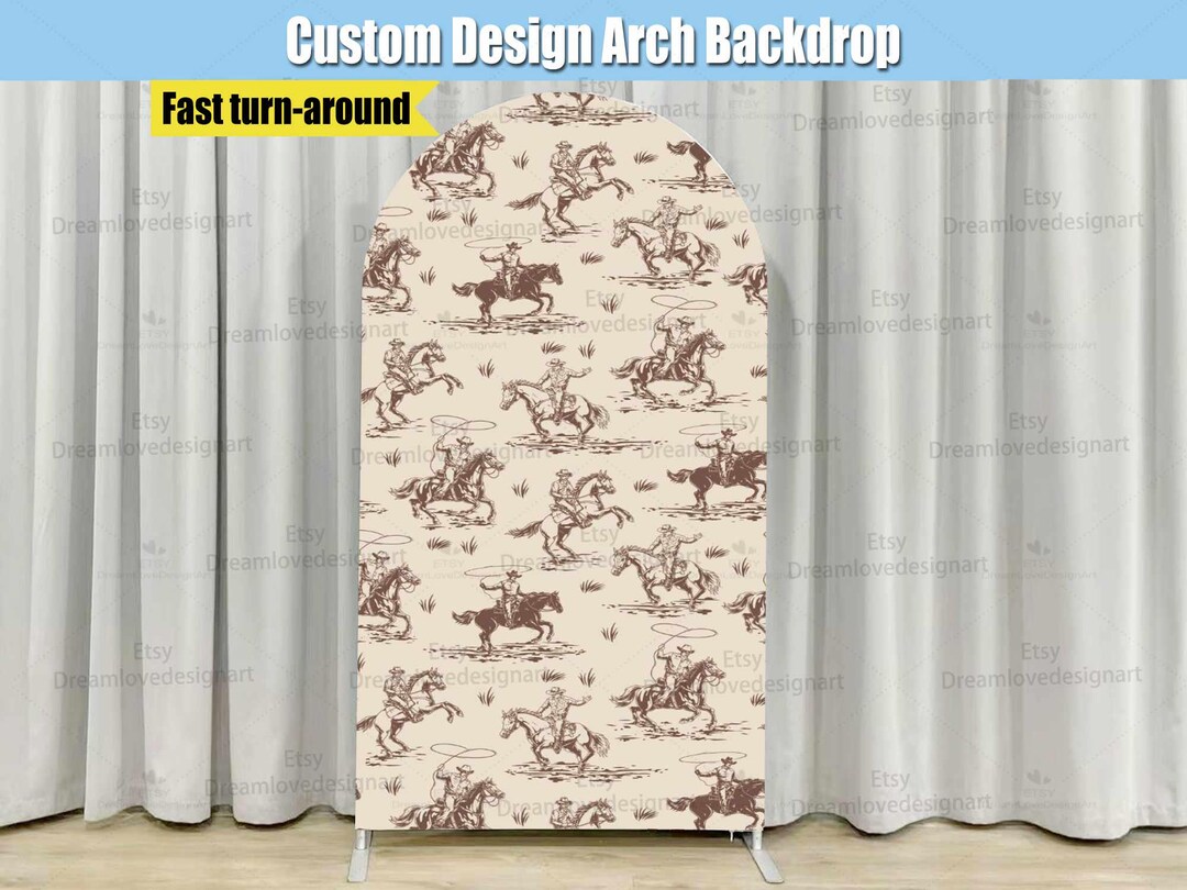 Western Cowboy Rodeo Arch Backdrop Cover Stand Boy Baby Shower 1st ...