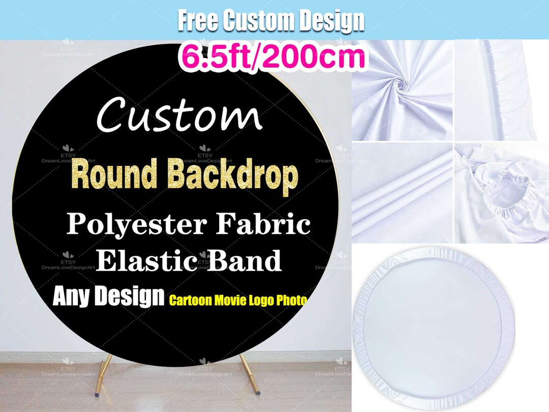 Custom 6.5ft Round Backdrop Cover 6.5 Feet 200cm 2m Metal Stand ...