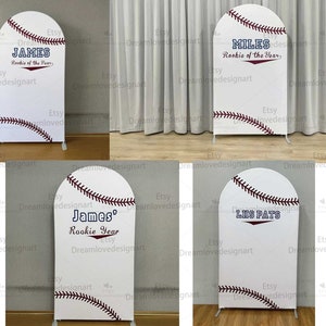 Baseball Arch Backdrop Cover Stand Custom Rookie Year Birthday Baby Boy ...