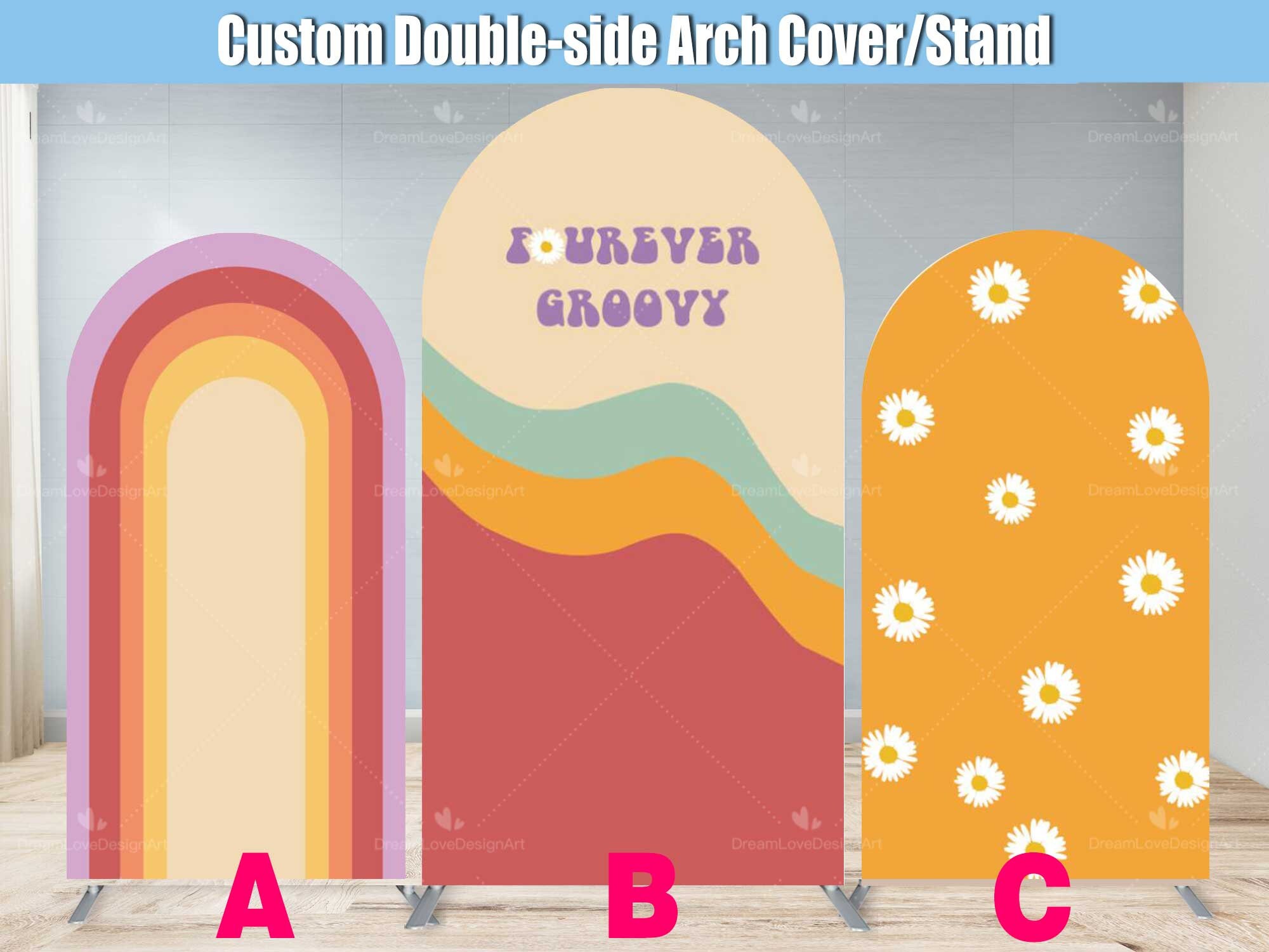 Fourever Groovy Birthday Arch Backdrop Cover Retro Daisy - Etsy