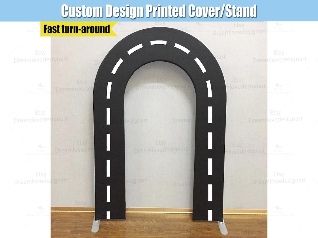 5x7.5ft Open Arch Stand With Cover Two Fast Racing Car Backdrop Custom ...