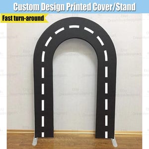 5x7.5ft Open Arch Stand With Cover Two Fast Racing Car Backdrop Custom ...