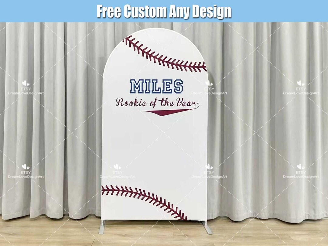 Baseball Arch Backdrop Cover With Stand Rookie of the Year Party Custom ...