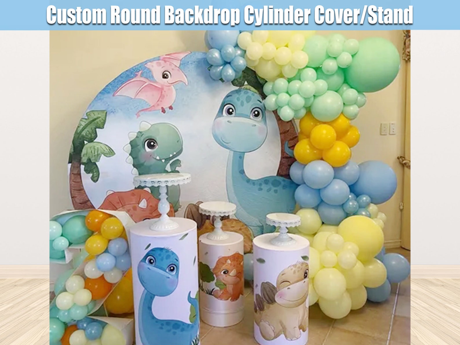 Cartoon Dinosaur Round Backdrop,dinosaur Backdrop,dinosaur Round Cover ...