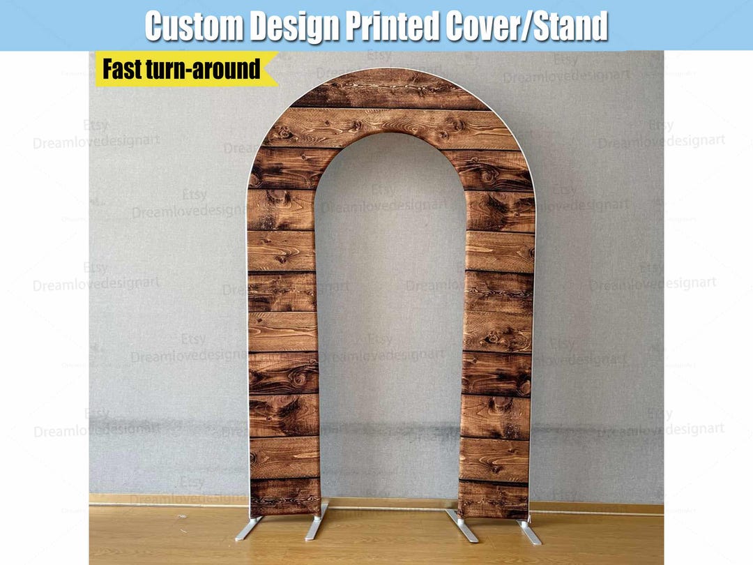 5x7.5ft Open Arch Stand With Cover Wood Floor Arch Backdrop Custom ...