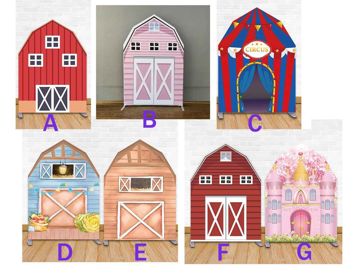 Red Farm House Barn Arch Backdrop Circus Stand Frame Cover Custom ...