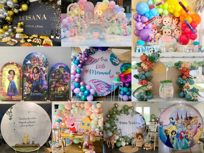 Mediterranean Party Round Backdrop Bridal Shower Custom Round - Etsy