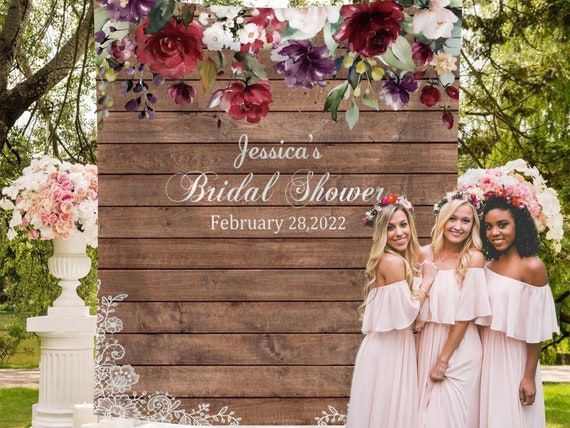 Bridal Shower Party Backdrop Rustic Wood Wedding Photo Booth | Etsy