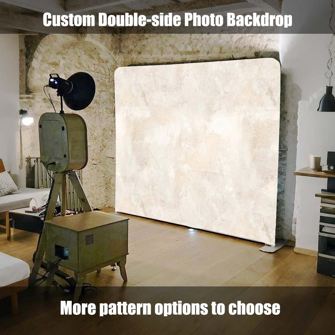 Photo Booth Backdrop Cover Stand Beige Marble Pattern Square Wall Party ...