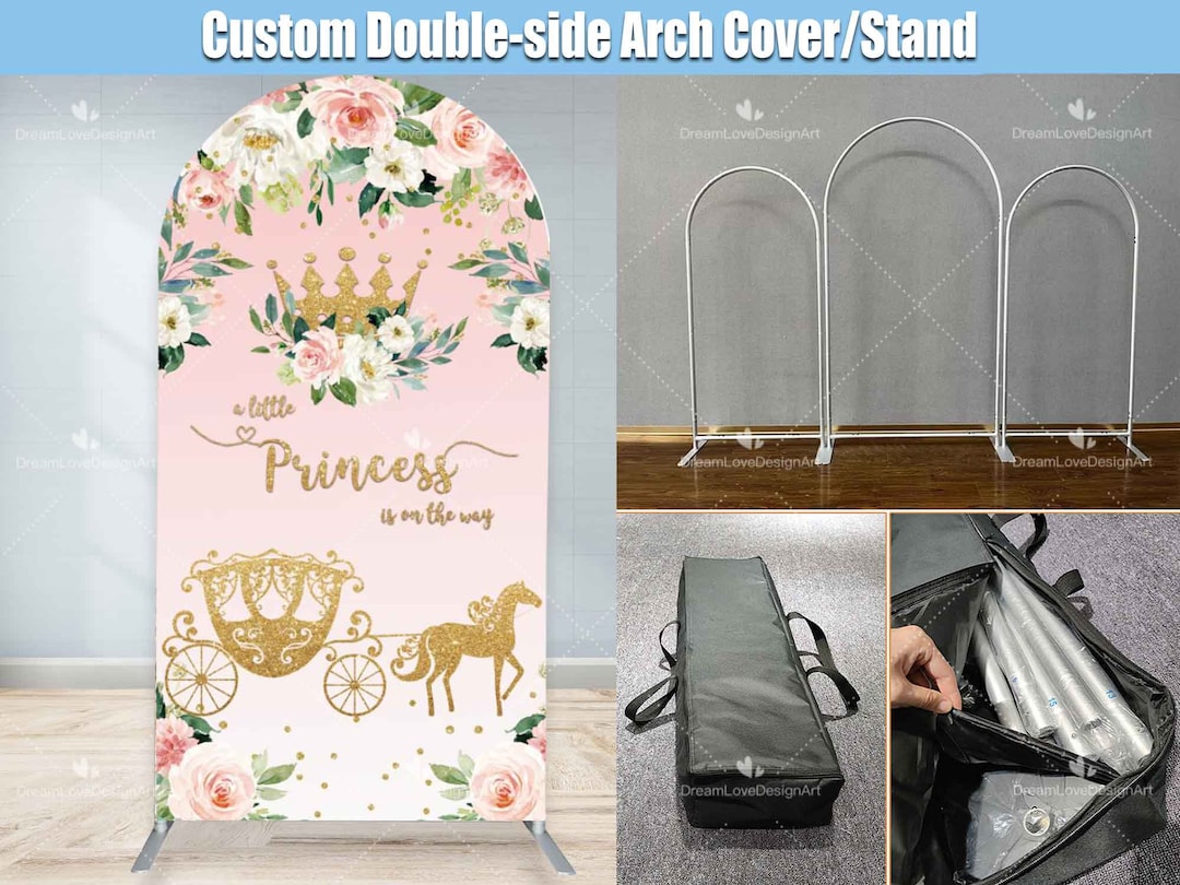 Princess Baby Shower Arch Backdrop Cover Stand Frame Custom A Little ...