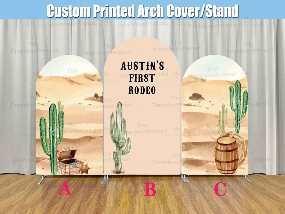 First Rodeo Arch Backdrop Cover Stand Western Cowboy Baby Boy 1st ...