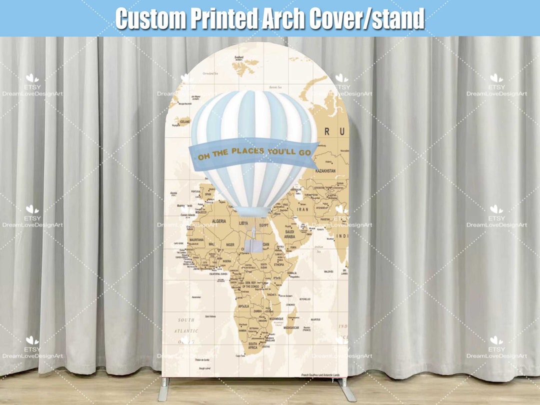 Adventure Awaits Arch Backdrop Cover Vintage Plane Boy Baby Shower ...