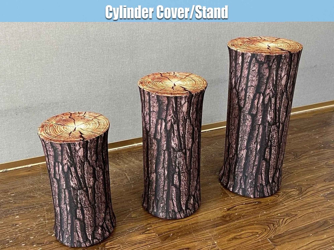 Wood Tree Cylinder Covers Plinth Covers Pedestal Covers Table Stretch ...