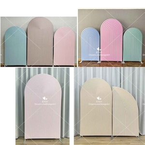 Custom Sage Green Ripples Arch Backdrop Cover Metal Stand Ripple Ribbed ...