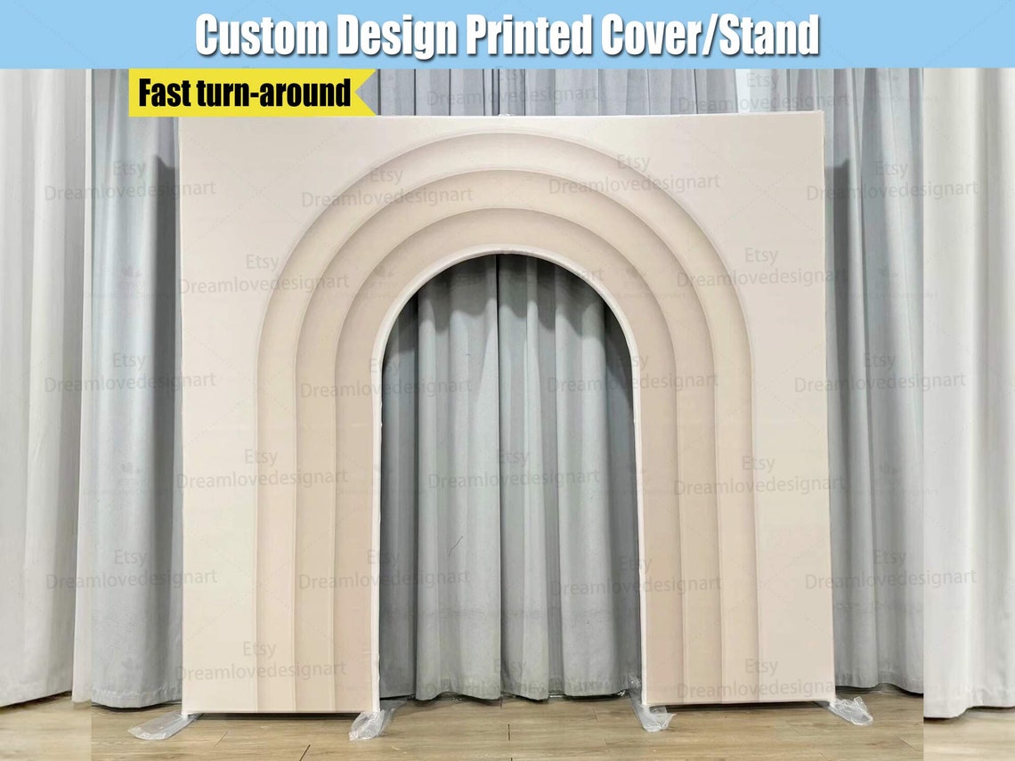 3D Welcome Arch Backdrop Stand Frame Cover Custom Wedding Arch Door ...