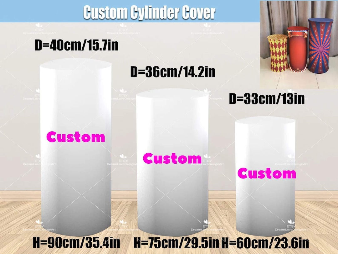 Custom Cylinder Covers Plinth Fabric Pedestal Table Stretch Cloth ...